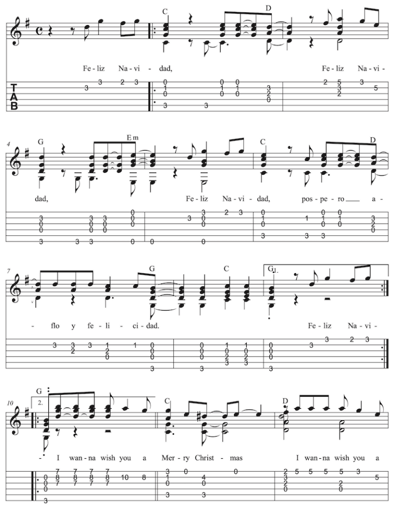 Feliz Navidad Gitarre: So spielst Du das Weihnachtslied als ...